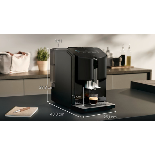 Siemens TF301E09 | Kaffeevollautomat EQ300 Klavierlack schwarz | Schäcke